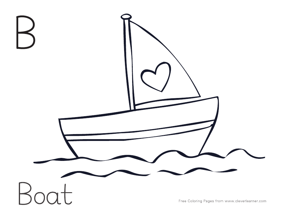 Alphabet Coloring Page - Boat Download Printable PDF | Templateroller