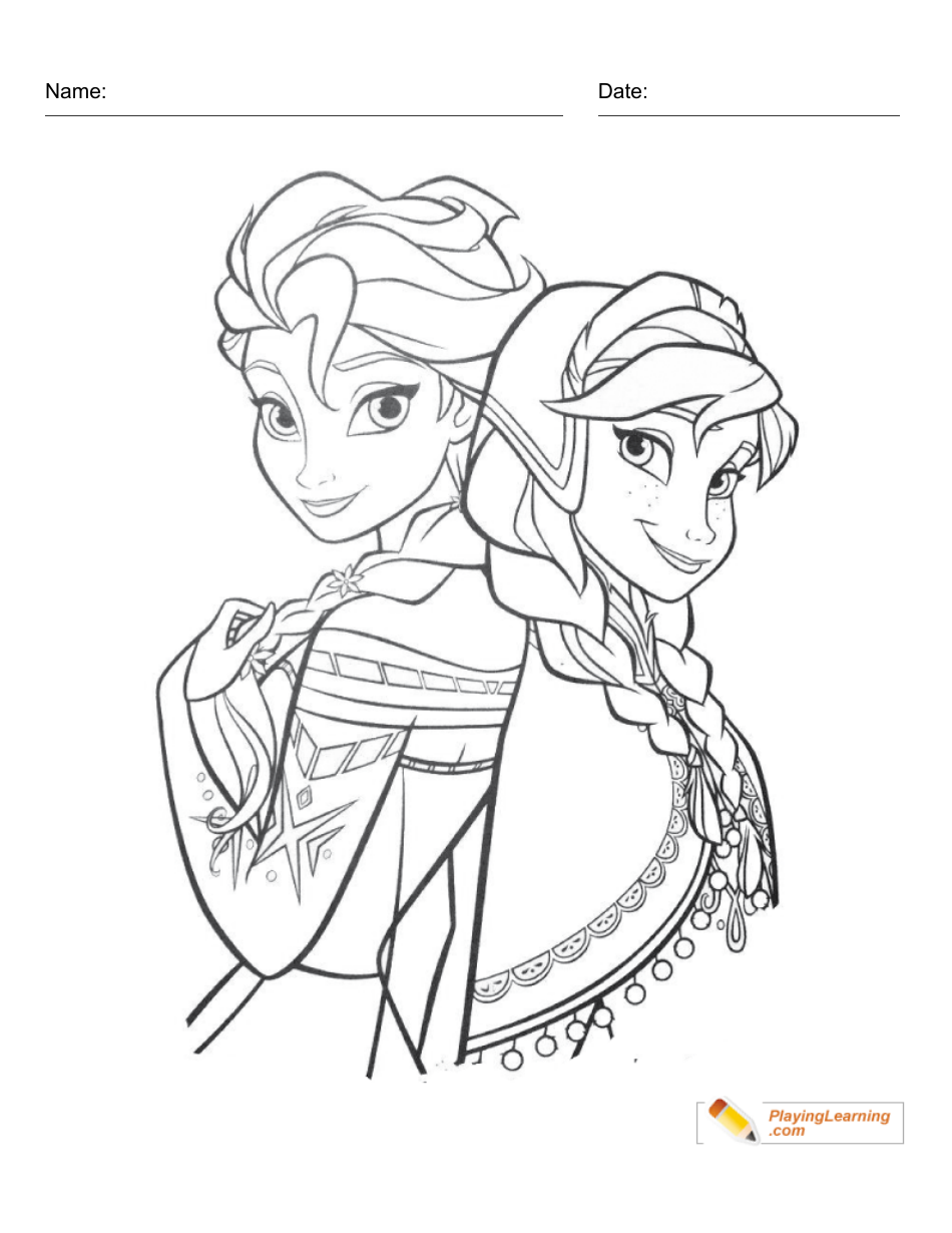 Frozen Elsa and Anna Coloring Card Download Printable PDF | Templateroller