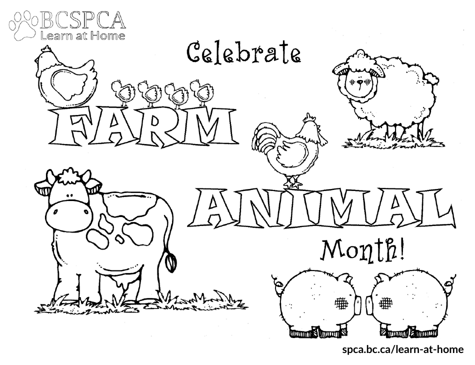 Farm Animal Month Coloring Page Download Printable PDF | Templateroller