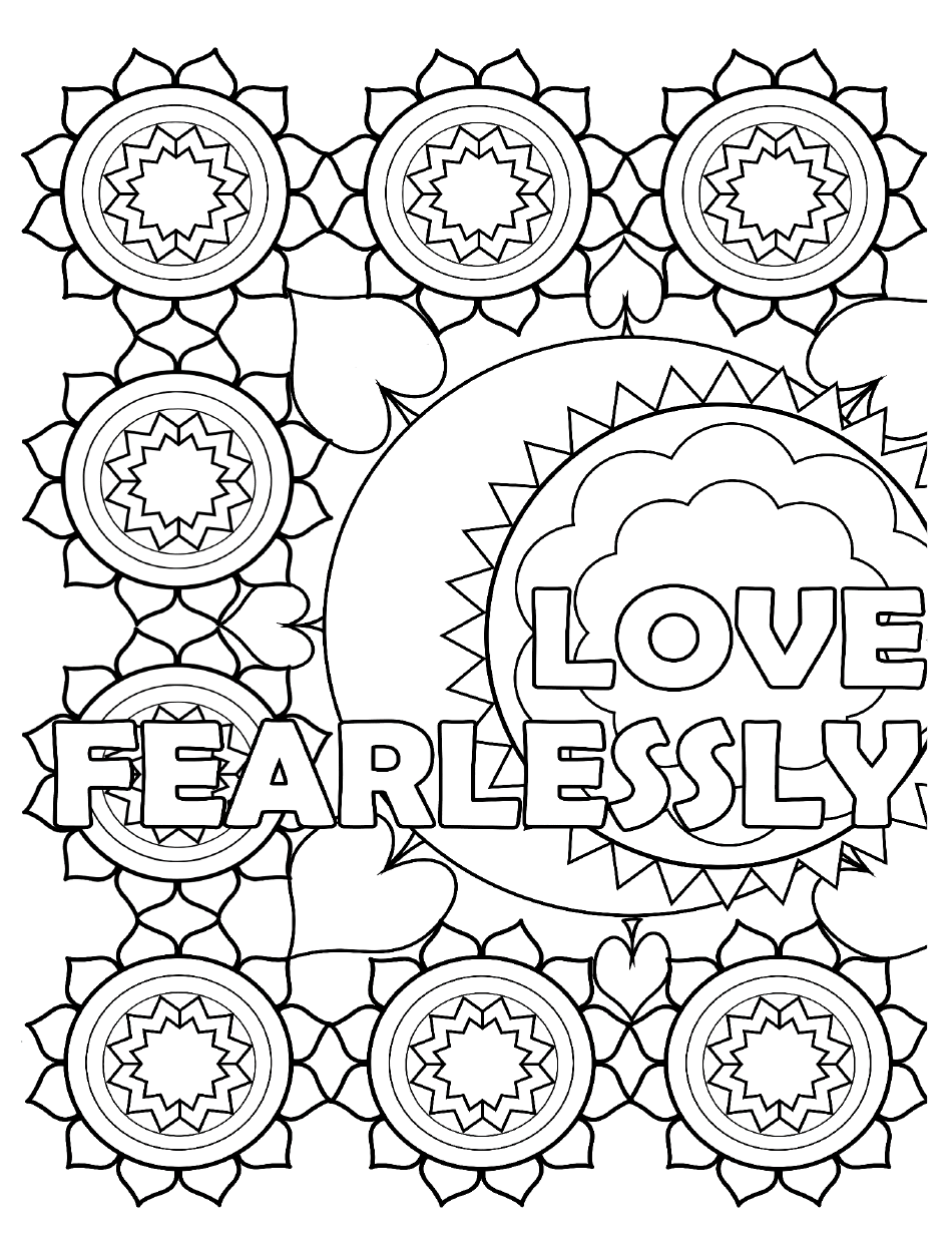 Love Fearlessly Coloring Page Download Printable PDF | Templateroller