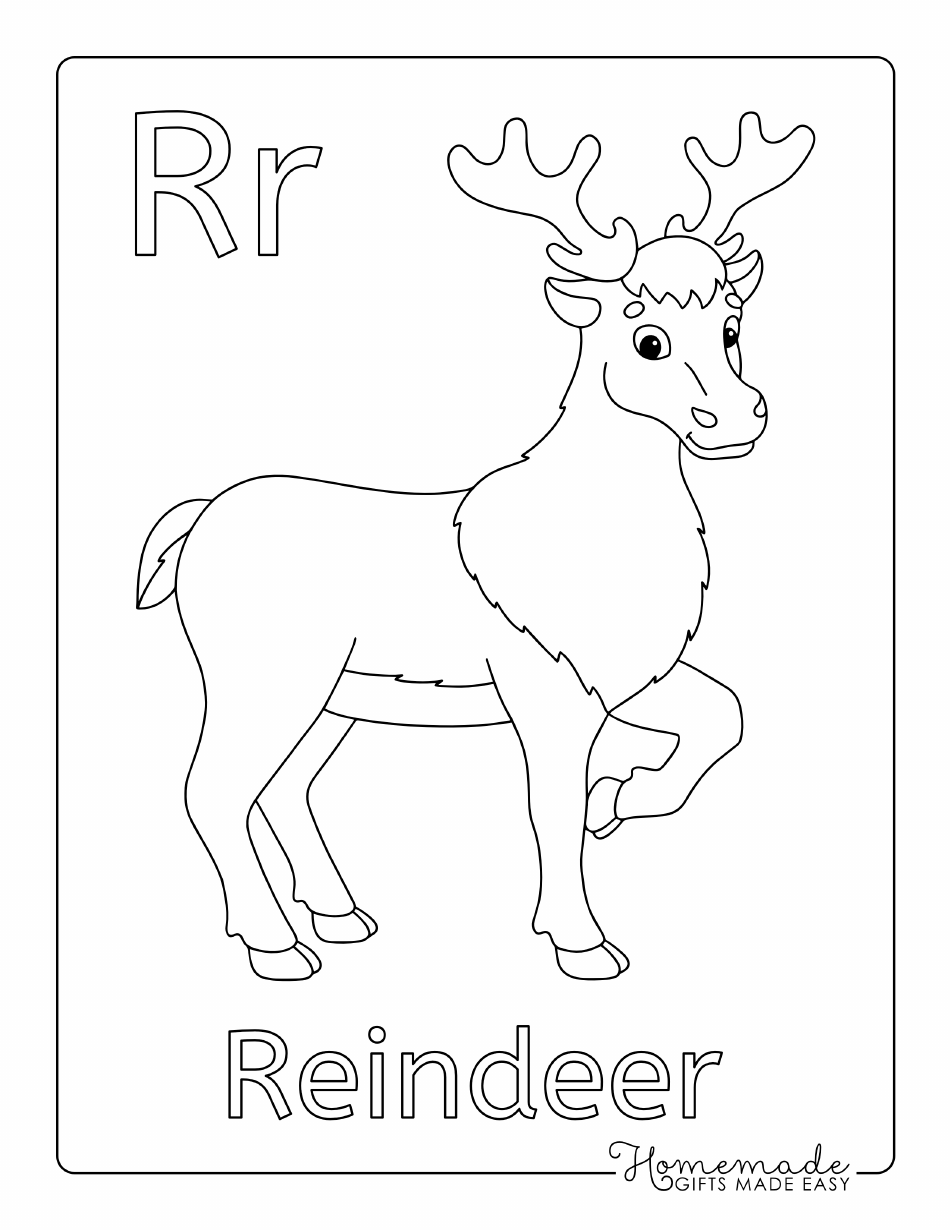 Alphabet Coloring Page - Reindeer Download Printable PDF | Templateroller