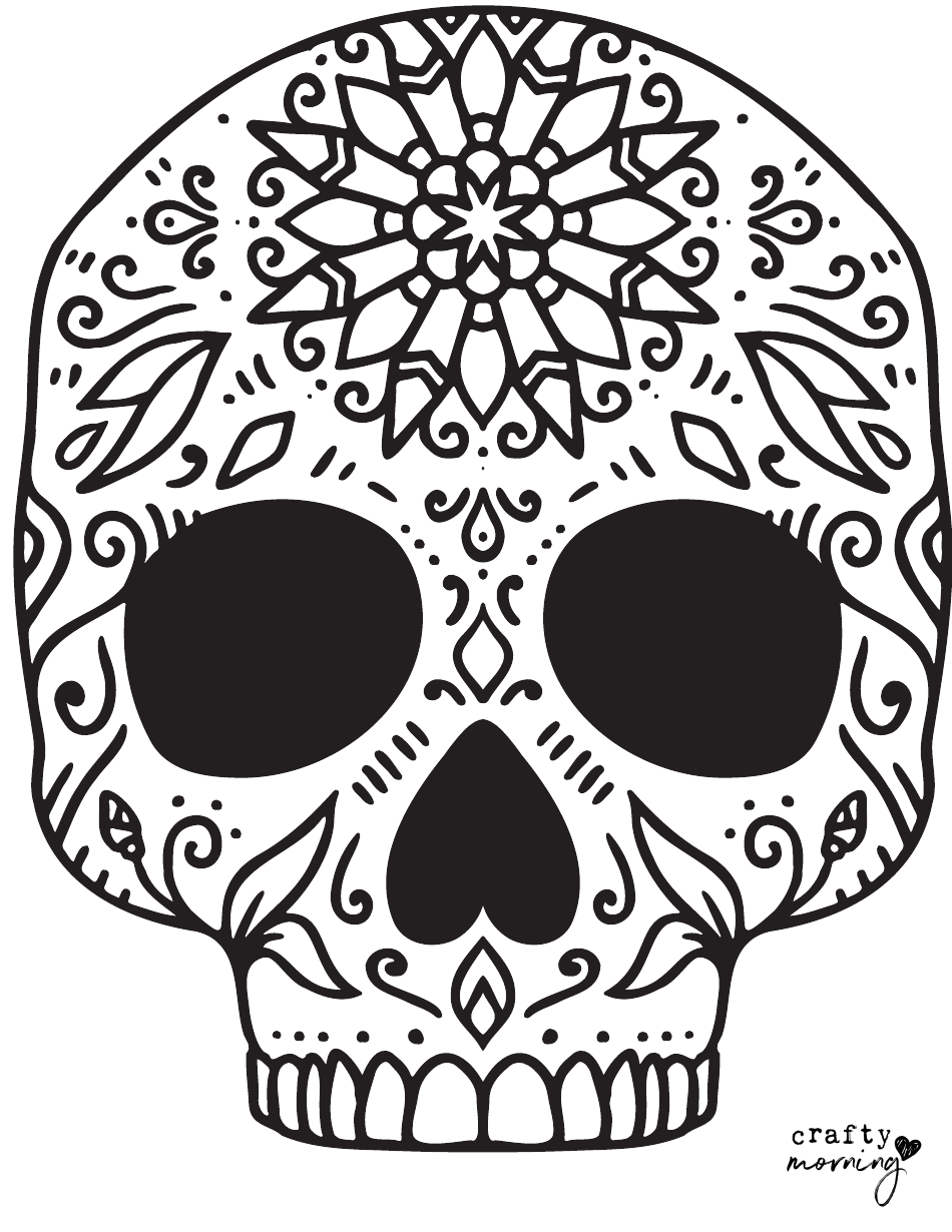 Day of the Dead Skull Coloring Page Download Printable PDF | Templateroller