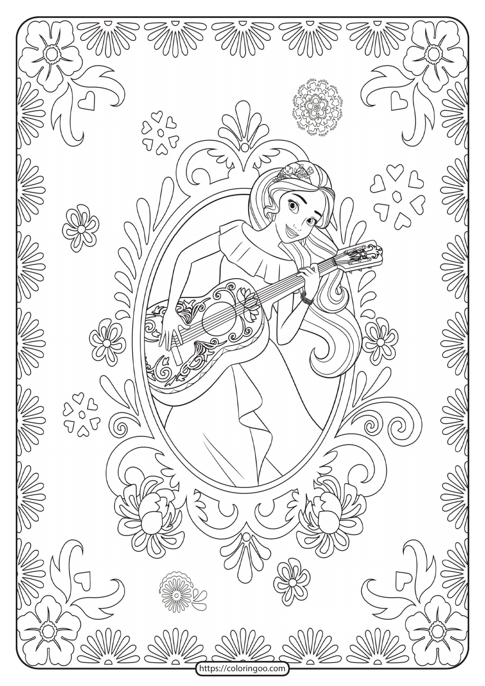 Disney Coloring Page - Elena of Avalor Download Printable PDF ...