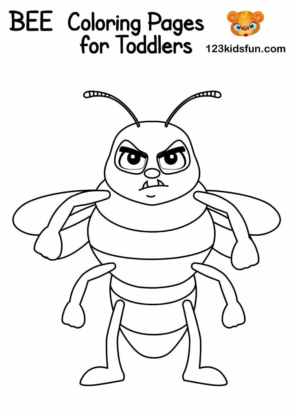 Angry Bee Coloring Page Download Printable PDF | Templateroller