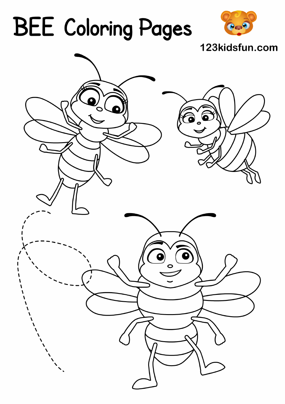 Bee Coloring Page Download Printable PDF | Templateroller
