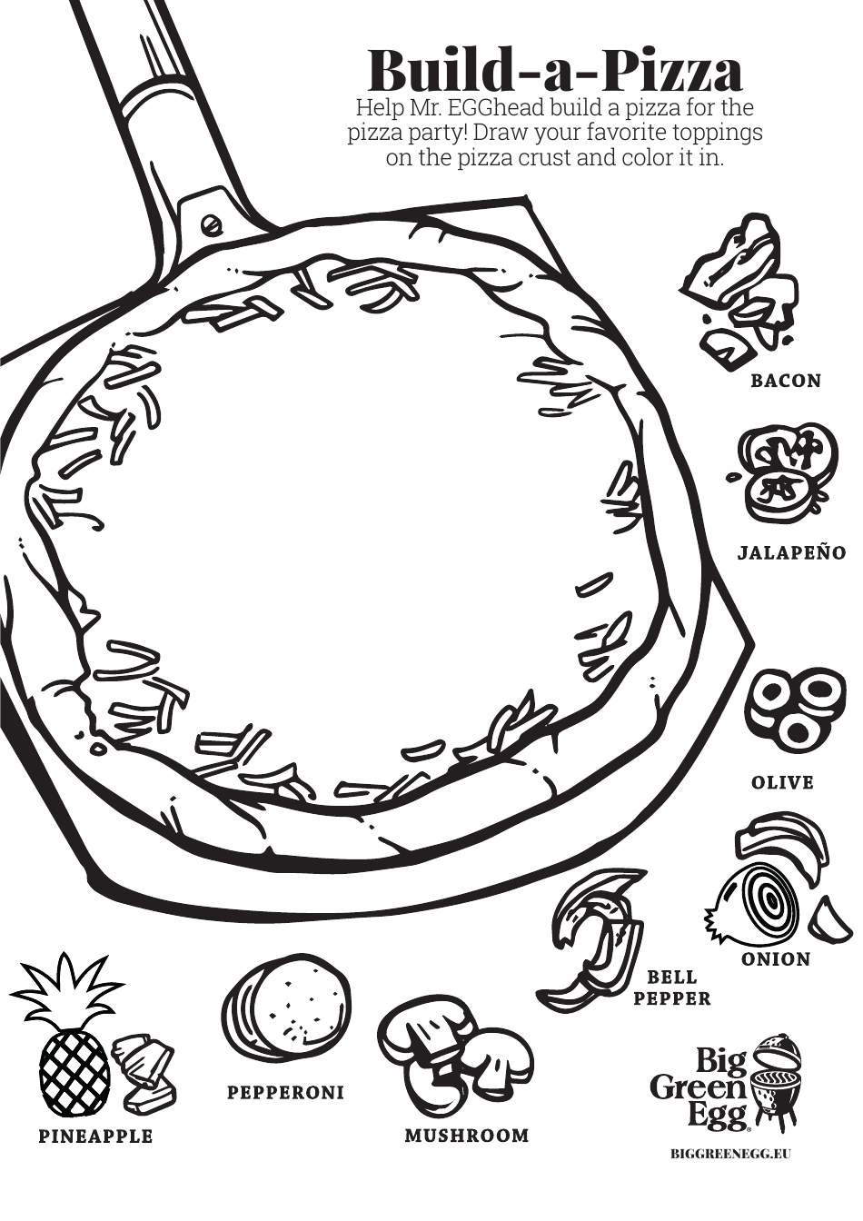 Build-A-pizza Coloring Sheet Download Printable PDF | Templateroller