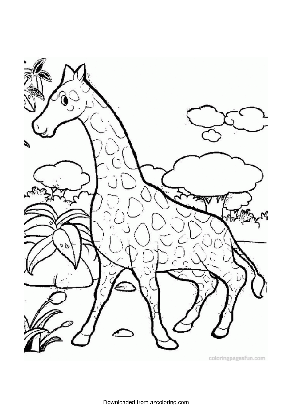 Running Giraffe Coloring Page Download Printable PDF | Templateroller