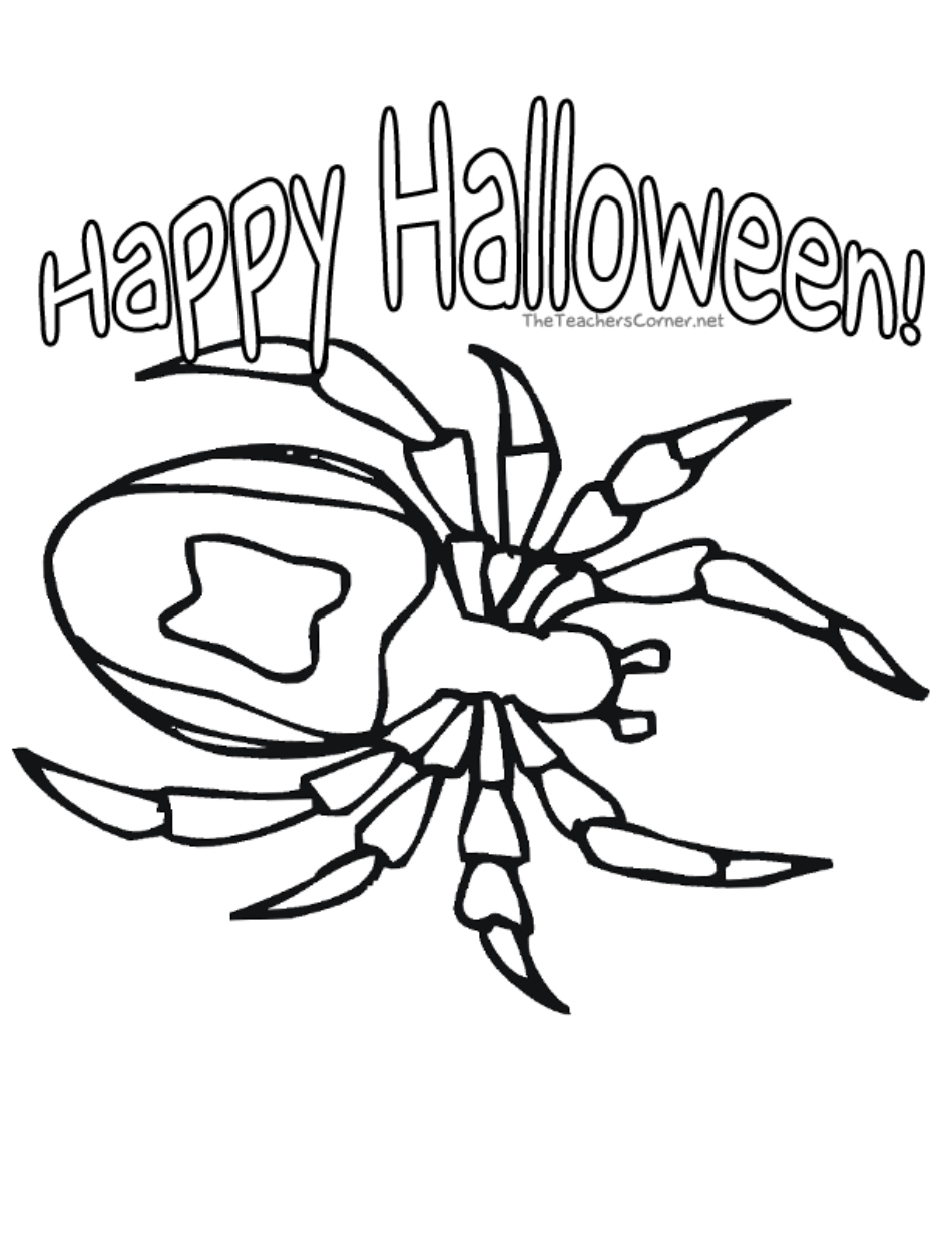 Halloween Coloring Page - Spider Download Printable PDF | Templateroller