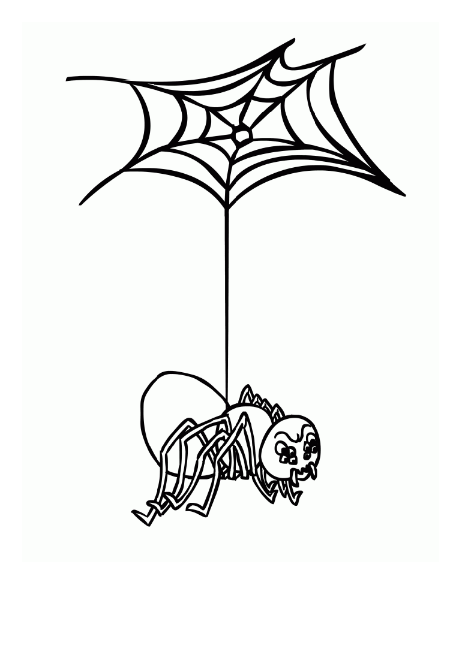 Spider on a Web Coloring Page Download Printable PDF | Templateroller