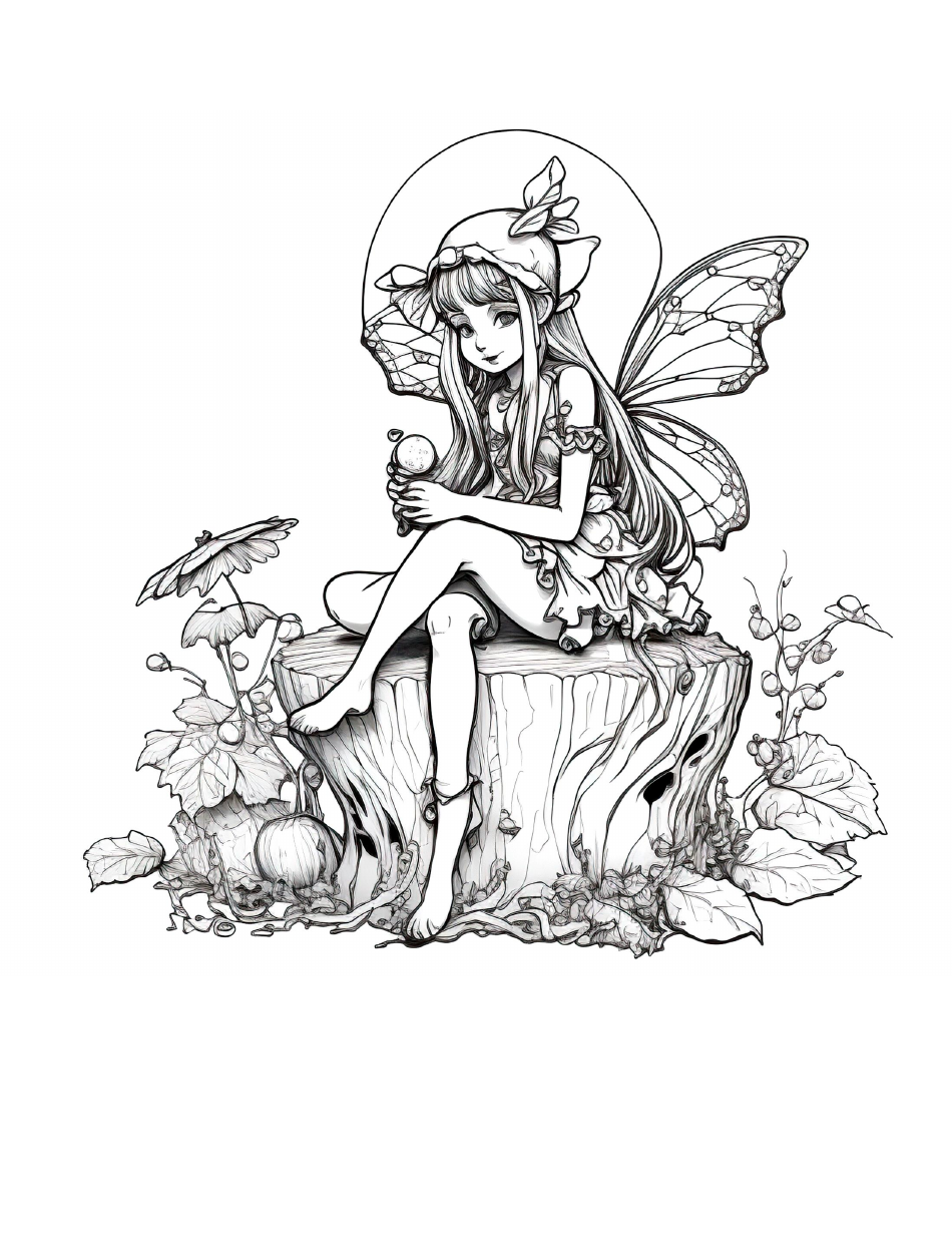 Forest Fairy Coloring Page Download Printable PDF | Templateroller