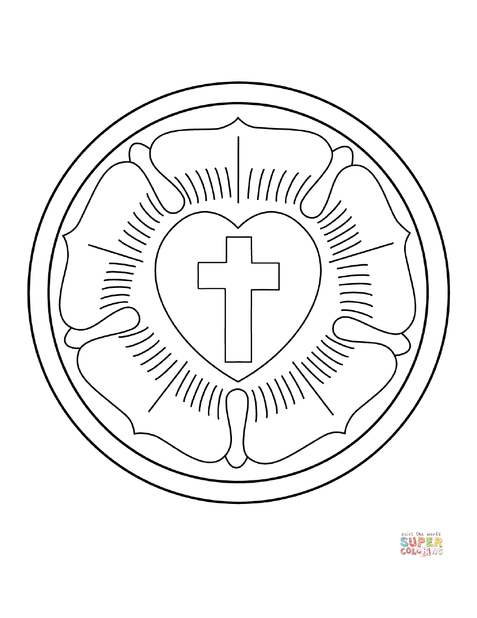 Cross and Heart Coloring Page Download Printable PDF | Templateroller