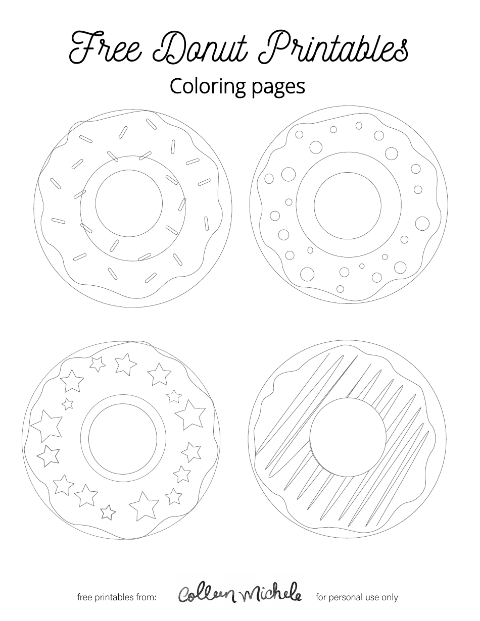 Donuts Coloring Page Download Printable PDF | Templateroller