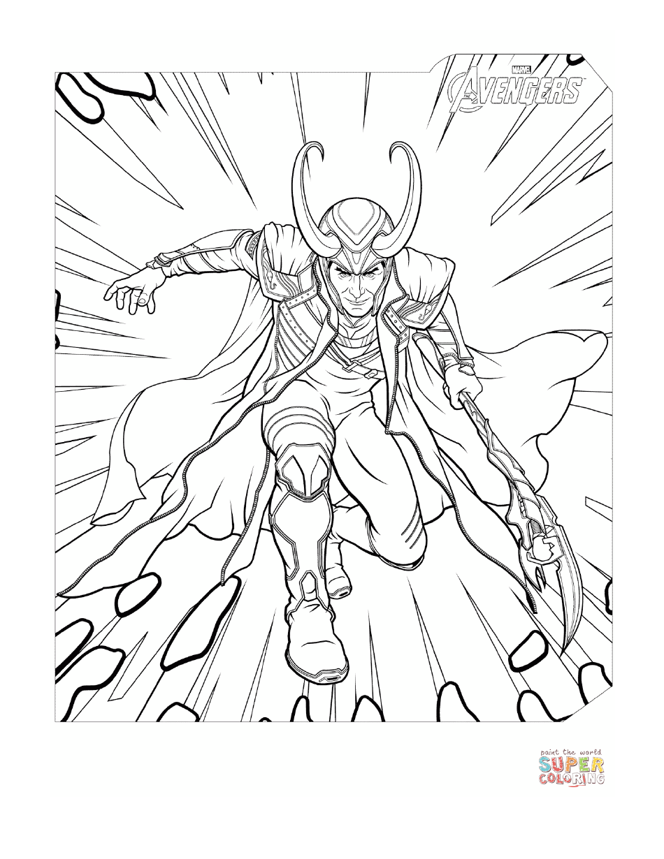 The Avengers Coloring Sheet - Loki Download Printable PDF | Templateroller