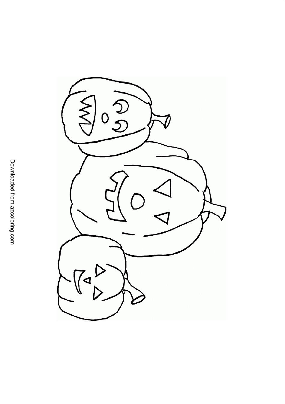 Halloween Coloring Sheet - Three Pumpkins Download Printable PDF ...