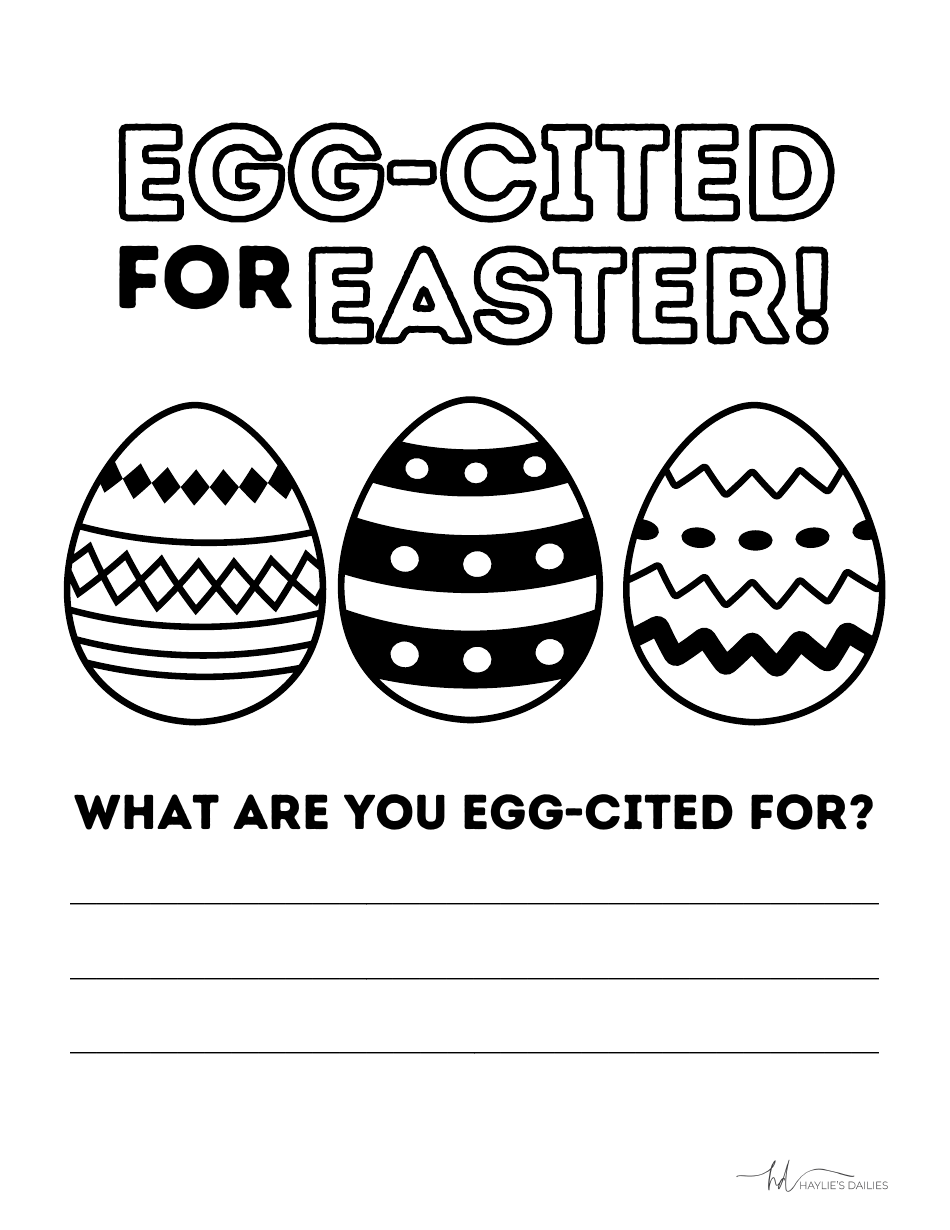 Egg-Cited for Easter Coloring Page Download Printable PDF | Templateroller