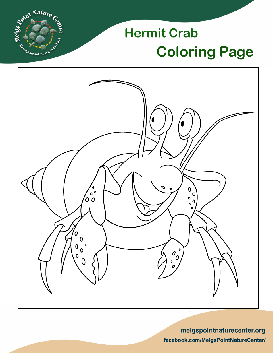Underwater Animals Coloring Page - Hermit Crab Download Printable PDF ...