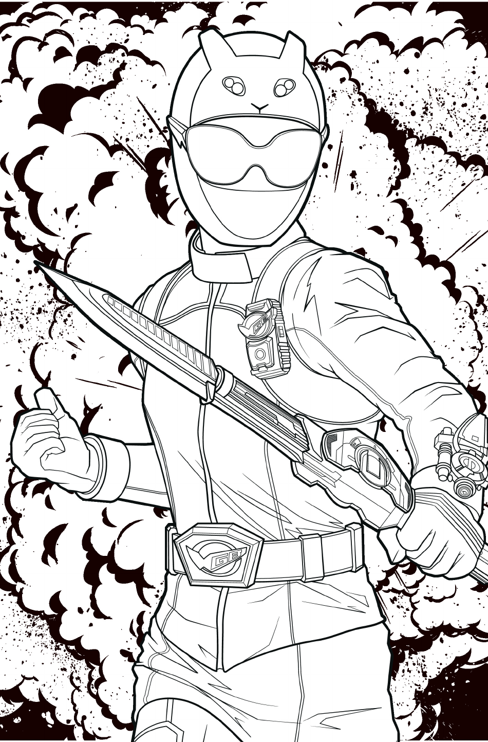Power Rangers Coloring Page - Ranger Yellow Download Printable PDF ...
