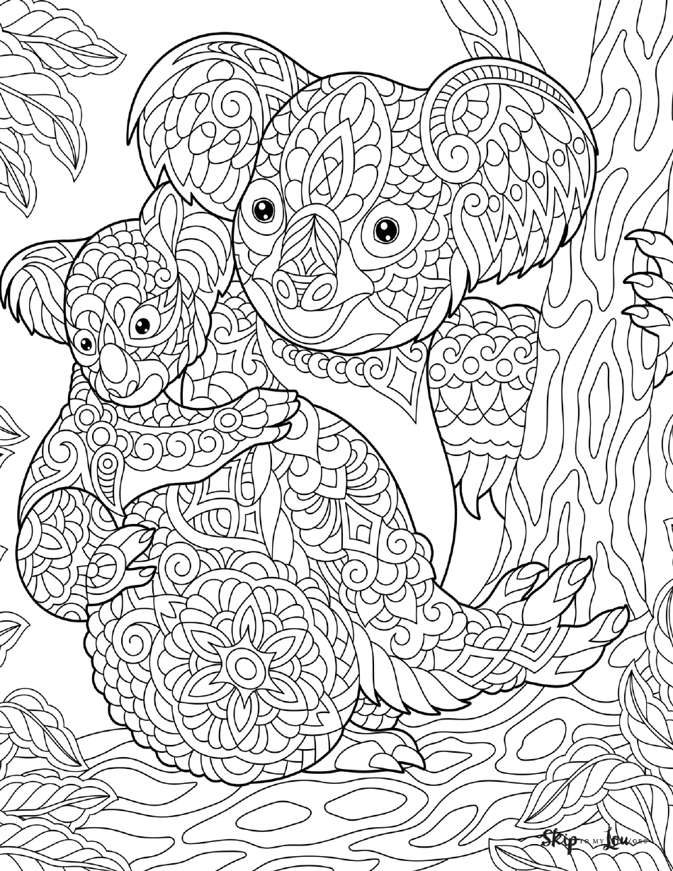 Zentangle Pattern Coloring Page - Two Koalas Download Printable PDF ...