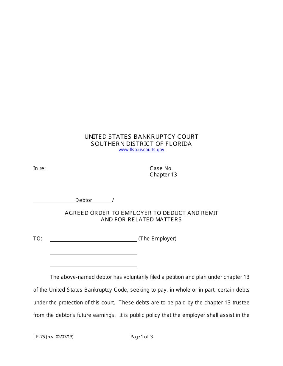 Form LF-75 - Fill Out, Sign Online and Download Printable PDF, Florida ...