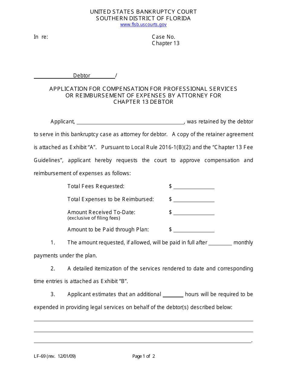 Form LF-69 - Fill Out, Sign Online and Download Printable PDF, Florida ...