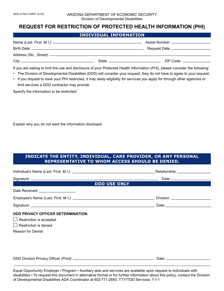 Form DDD-2174A - Fill Out, Sign Online and Download Fillable PDF ...
