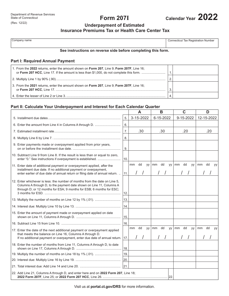 Form 207I - 2022 - Fill Out, Sign Online and Download Printable PDF ...