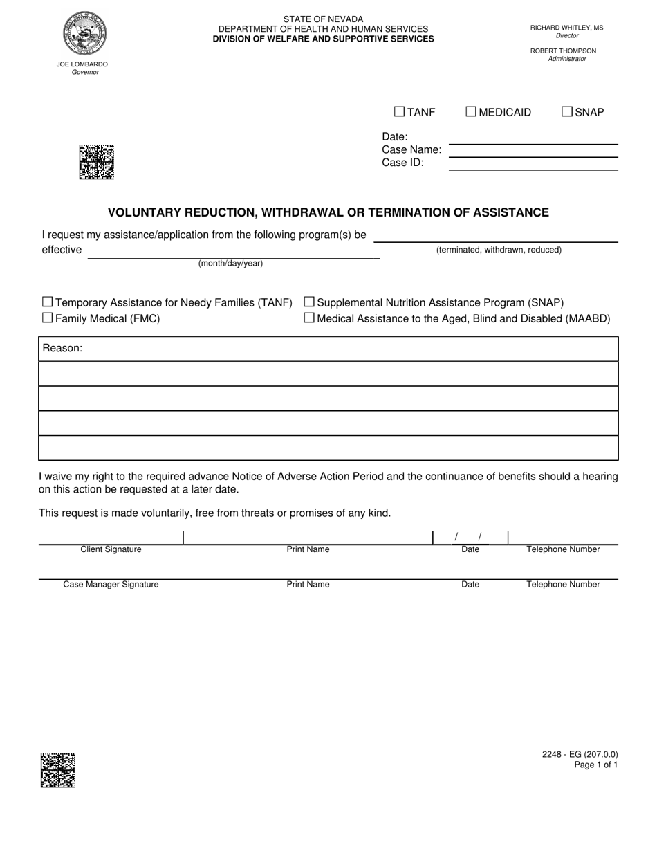 Form 2248-EG - Fill Out, Sign Online and Download Fillable PDF, Nevada ...