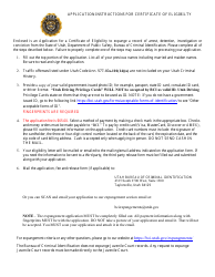 Utah Application for Certificate of Eligibility Download Printable PDF ...