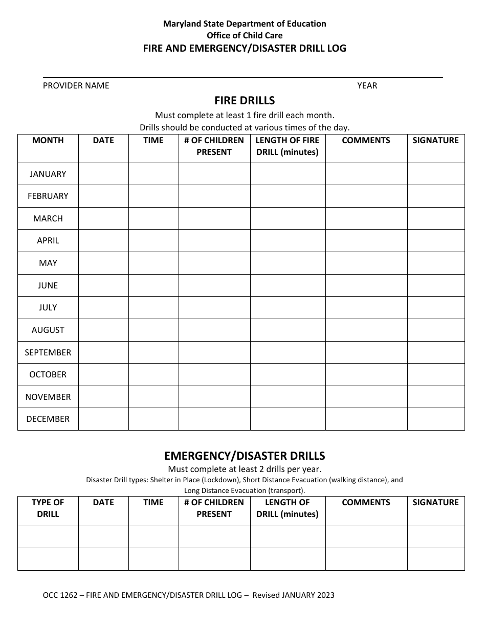 Form OCC1262 - Fill Out, Sign Online and Download Fillable PDF ...