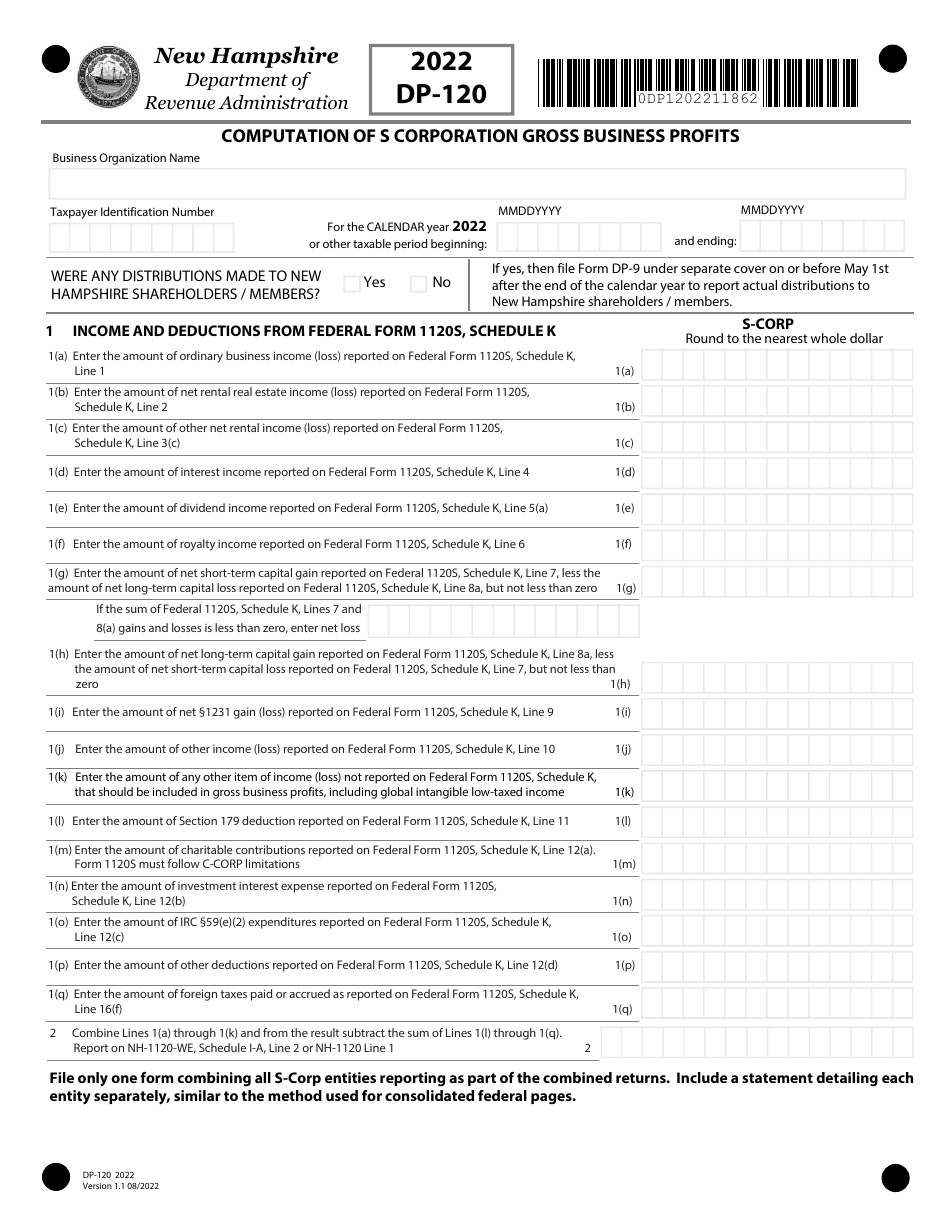 Form DP-120 - 2022 - Fill Out, Sign Online and Download Fillable PDF ...