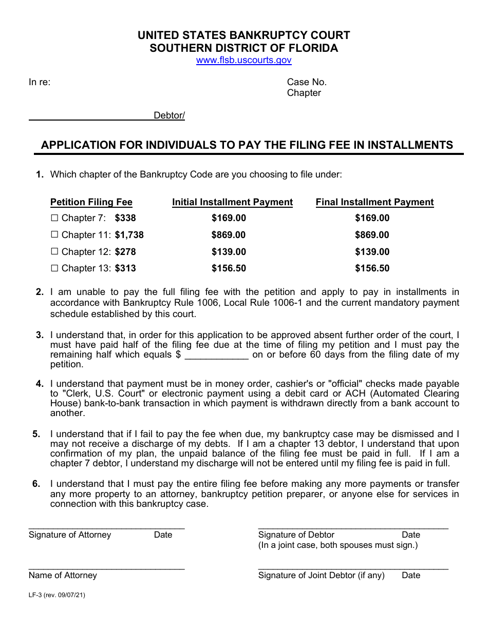 Form LF-3 - Fill Out, Sign Online and Download Printable PDF, Florida ...