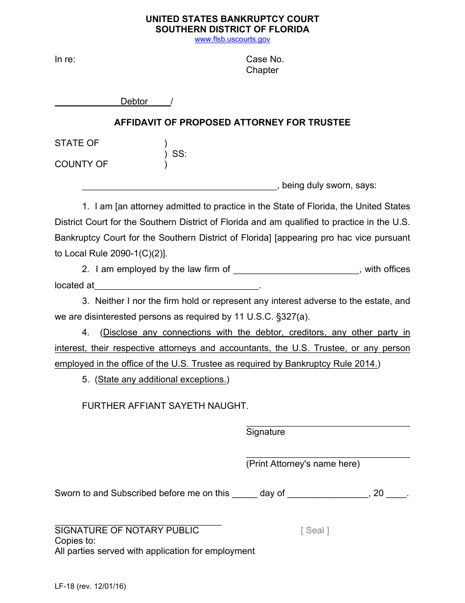 Form LF-18 - Fill Out, Sign Online and Download Printable PDF, Florida ...