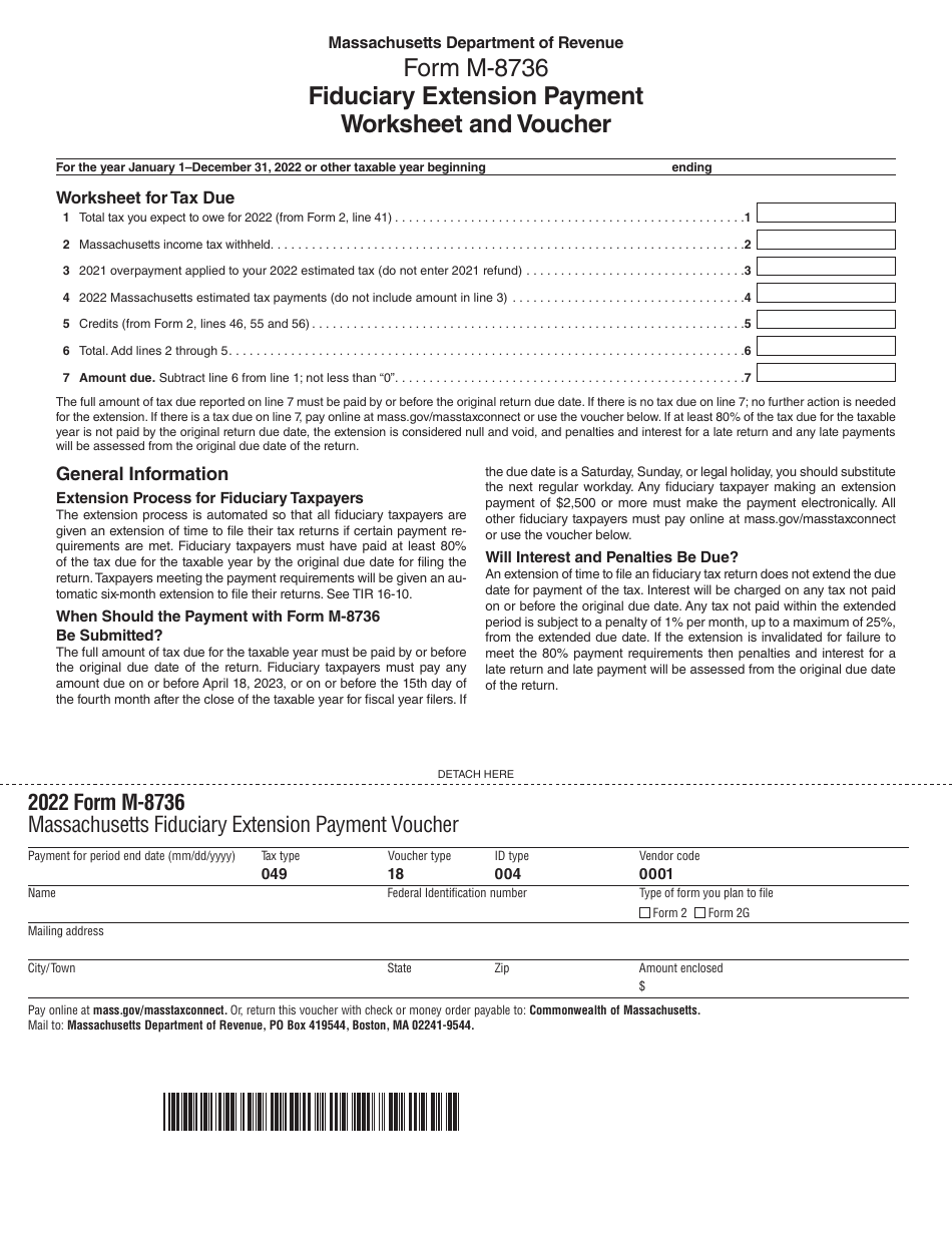 Form M-8736 - 2022 - Fill Out, Sign Online and Download Printable PDF ...