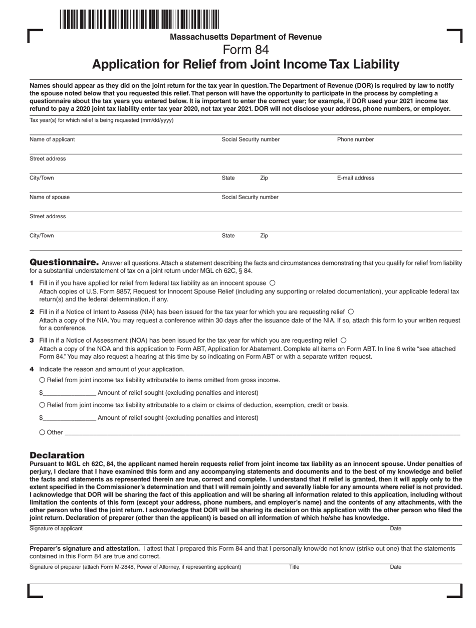 Form 84 - Fill Out, Sign Online and Download Printable PDF ...