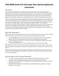 2023 Idaho Idwr South Fork Clearwater River Special Supplement ...