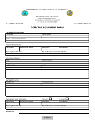 Virgin Islands Defective Equipment Form - Fill Out, Sign Online and ...