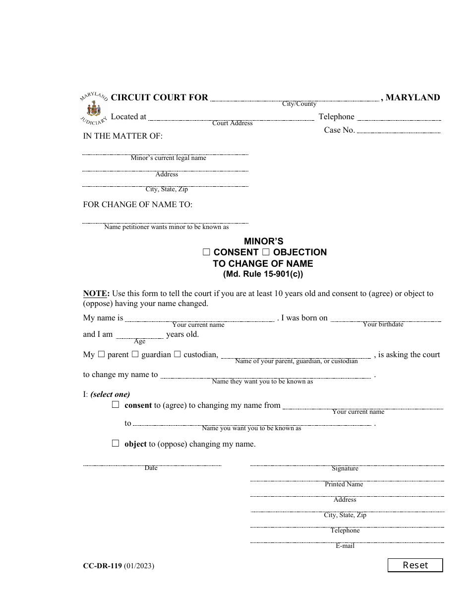 Form CC-DR-119 - Fill Out, Sign Online and Download Fillable PDF ...