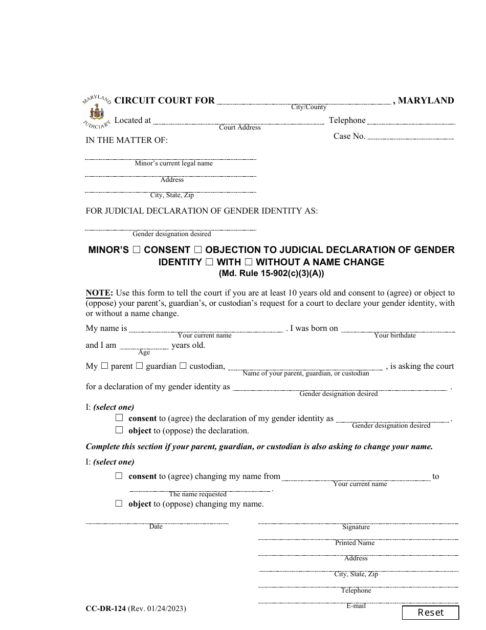 Form CC-DR-124 - Fill Out, Sign Online and Download Fillable PDF ...