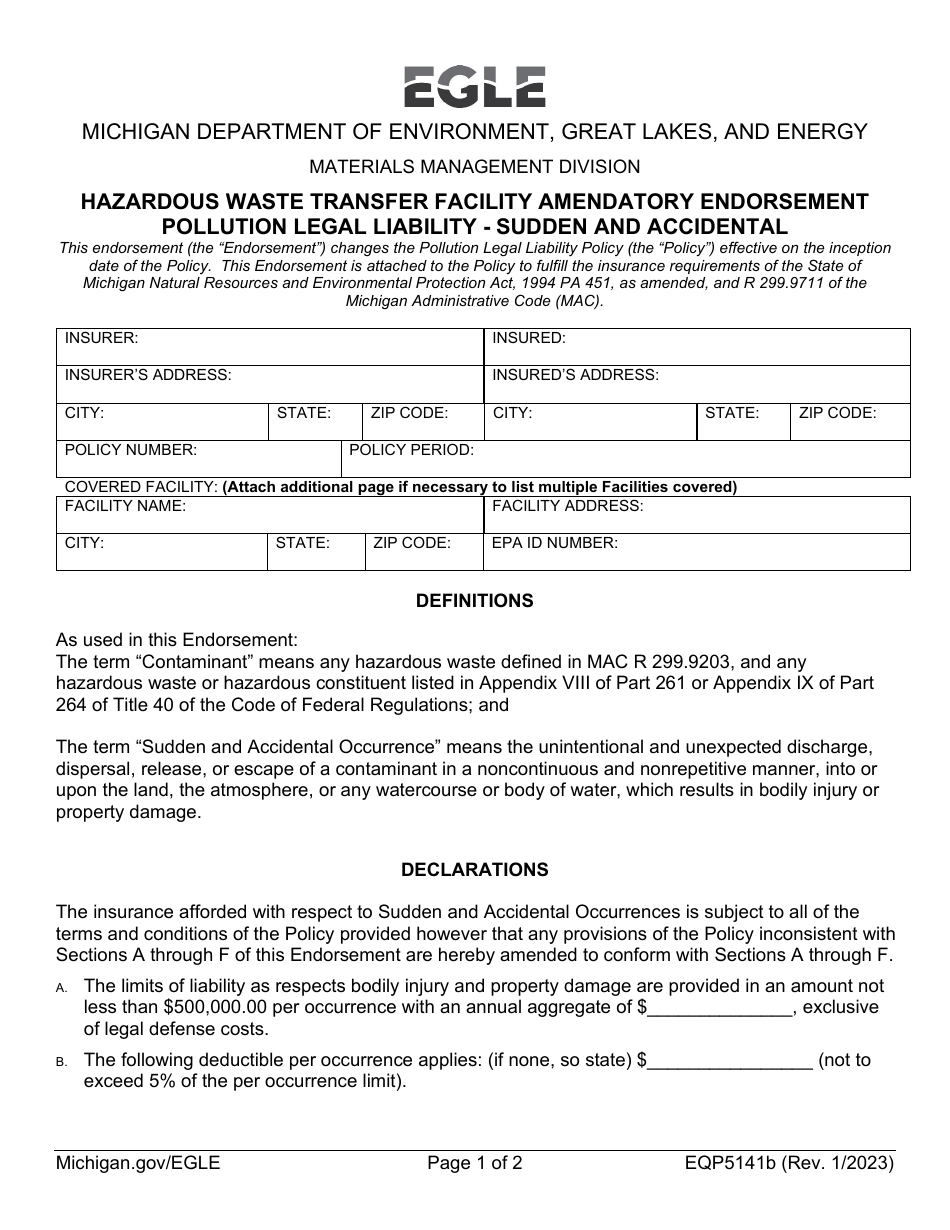 Form EQP5141B - Fill Out, Sign Online and Download Fillable PDF ...
