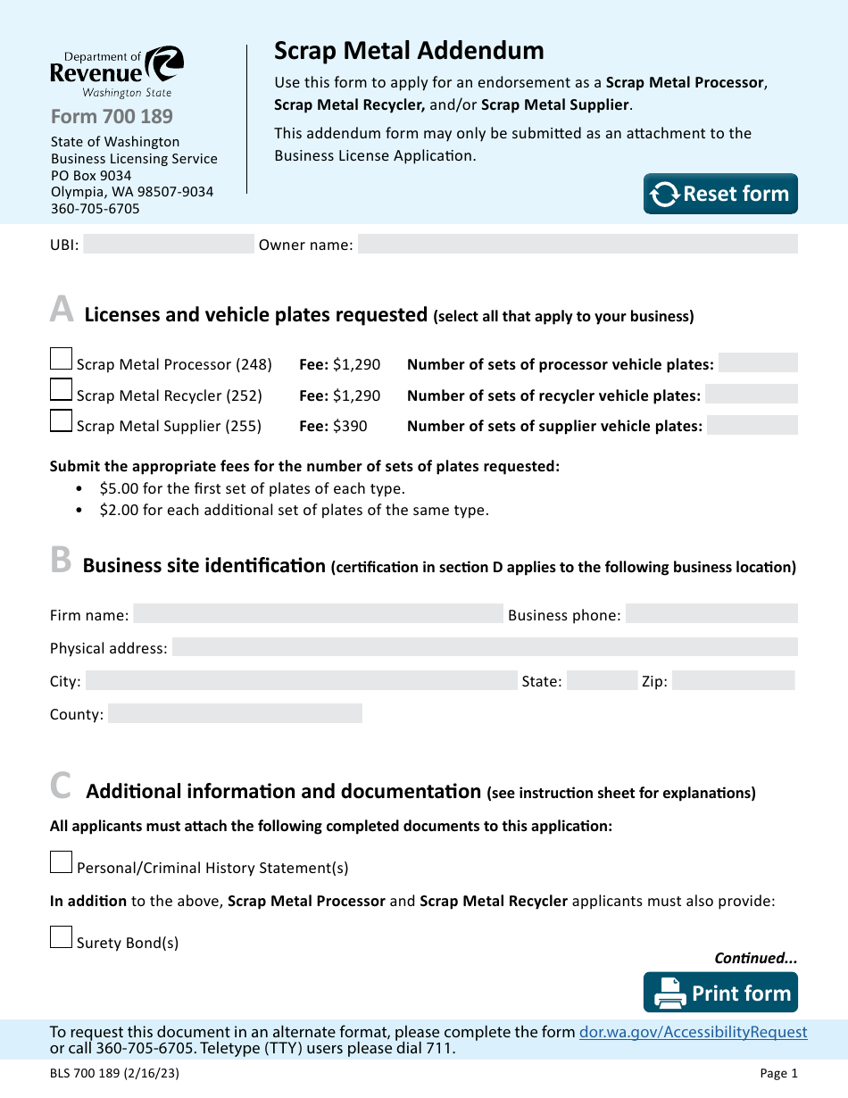 Form BLS700 189 - Fill Out, Sign Online and Download Fillable PDF ...