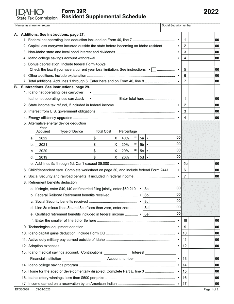 Form 39R (EFO00088) - 2022 - Fill Out, Sign Online and Download ...