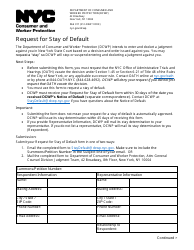 New York City Request for Stay of Default - Fill Out, Sign Online and ...
