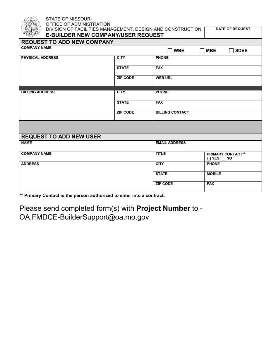 Missouri E-Builder New Company/User Request - Fill Out, Sign Online and ...