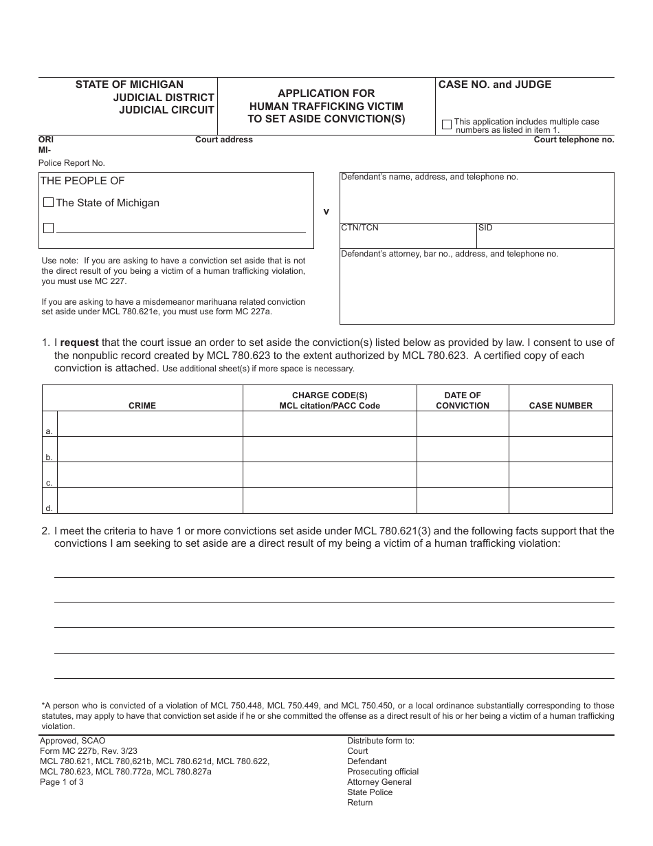 Form MC227B Download Fillable PDF or Fill Online Application for Human ...