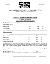 Arizona Spousal Transfer of Business License - Fill Out, Sign Online ...