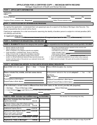 Form DCH-0569-BX - Fill Out, Sign Online and Download Printable PDF, Michigan | Templateroller