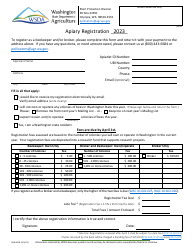 Form AGR-6116 Download Fillable PDF or Fill Online Apiary Registration ...
