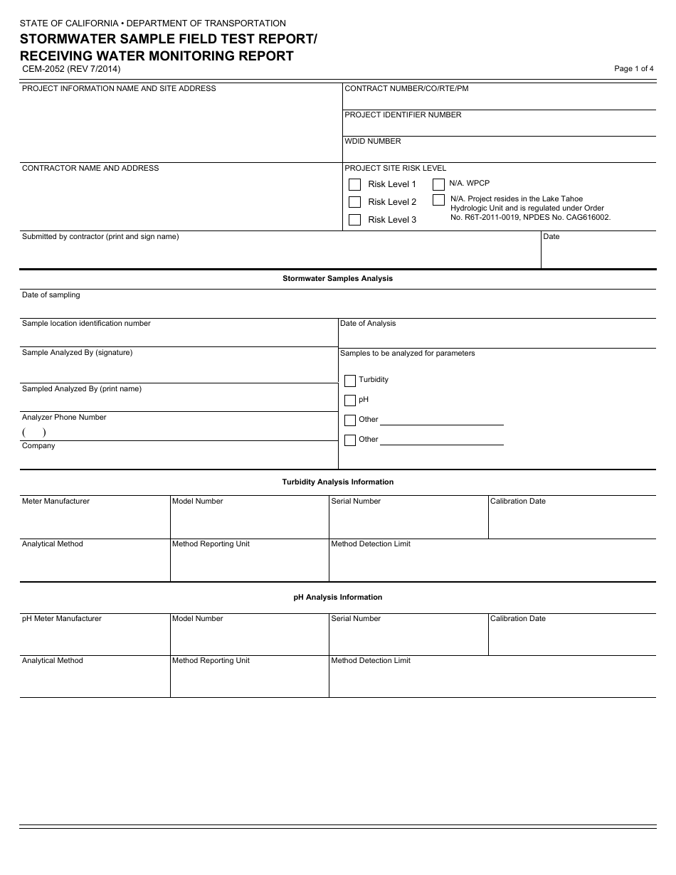 Form CEM-2052 - Fill Out, Sign Online and Download Fillable PDF ...