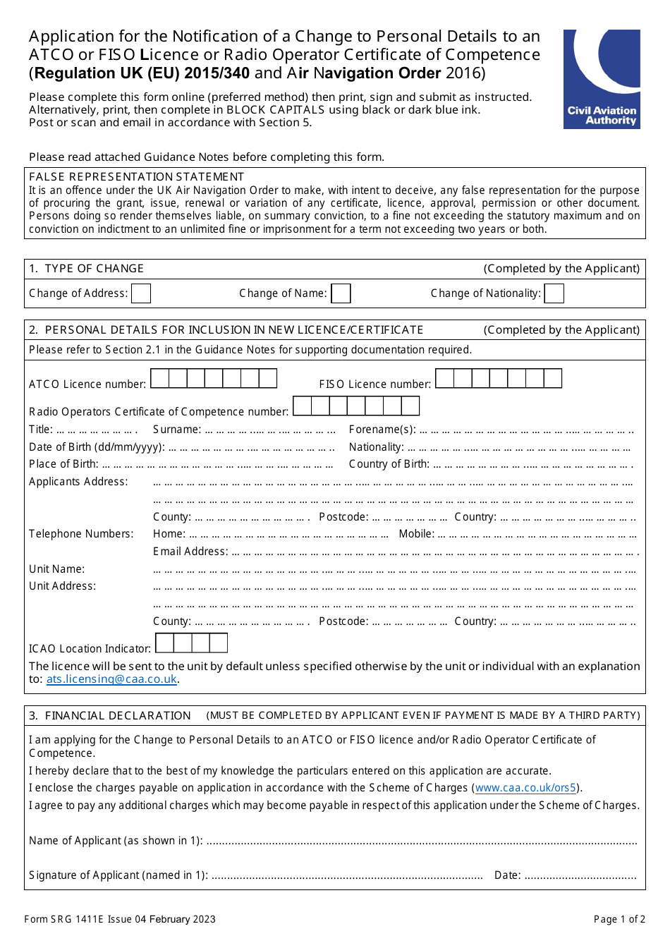 Form SRG1411E - Fill Out, Sign Online and Download Fillable PDF, United ...