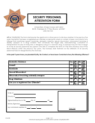 Arizona Security Personnel Attestation Form Download Fillable PDF ...
